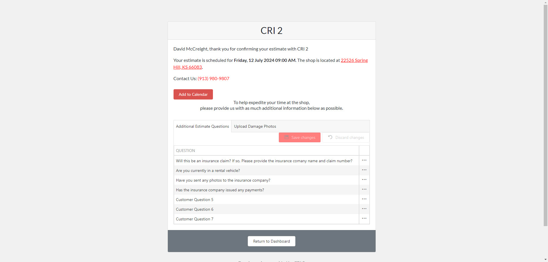 Auto Body Shop Scheduling Software for Estimate Appointments