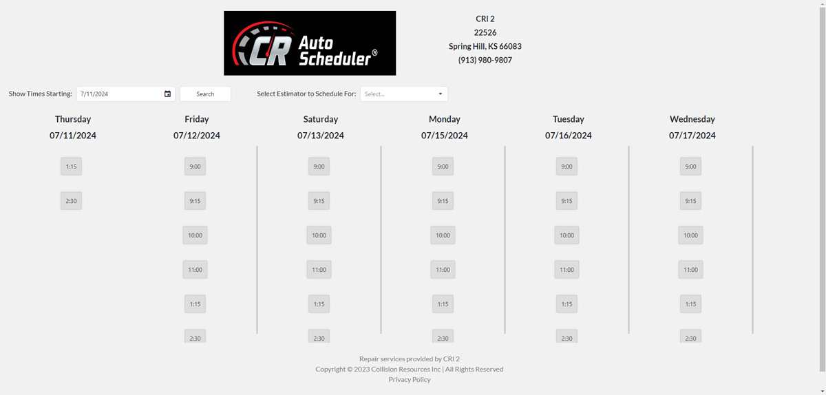 Auto Body Shop Scheduling Software for Estimate Appointments
