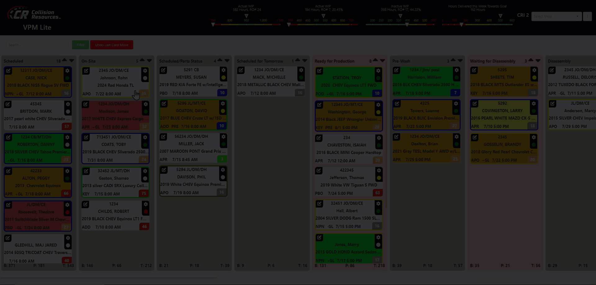 CR Visual Production Manager™ - Auto Body Shop Software
