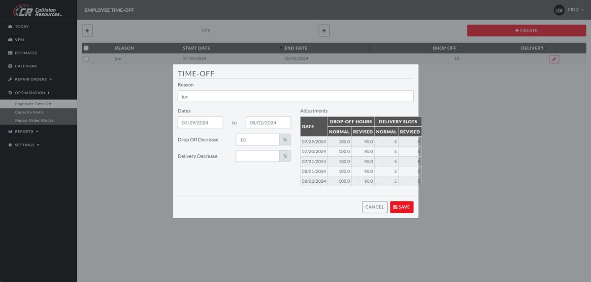Auto Body Shop Scheduling Software - CR Auto Scheduler®