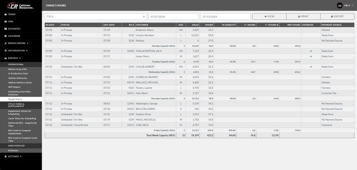 Auto Body Shop Scheduling Software - CR Auto Scheduler®